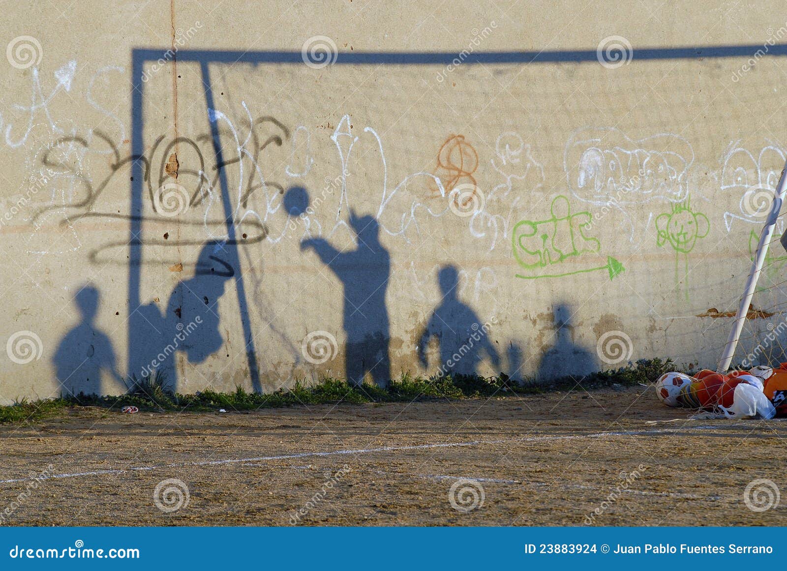 Reflected by the Soccer Goal Stock Photo - Image of football, teenagers ...