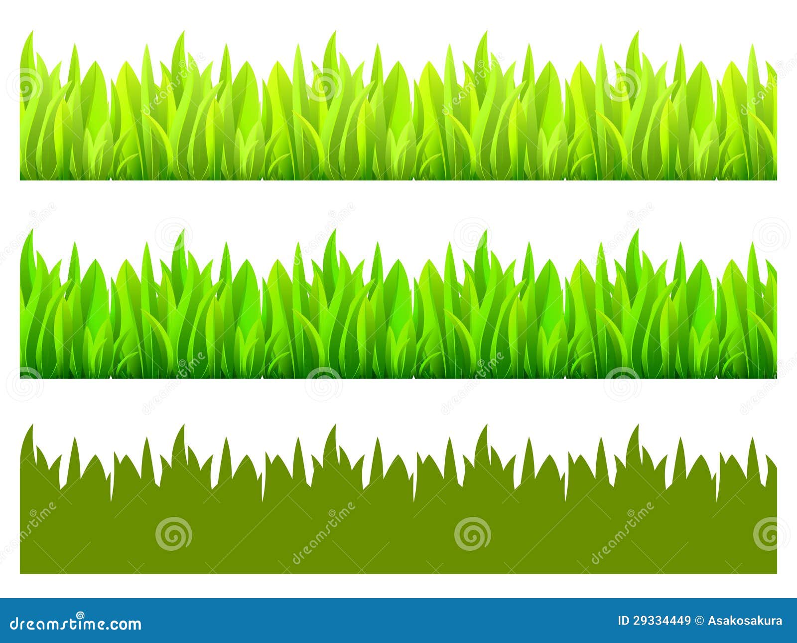 Reflected Vector Grass Pattern Stock Vector - Illustration of green, elegance: 29334449