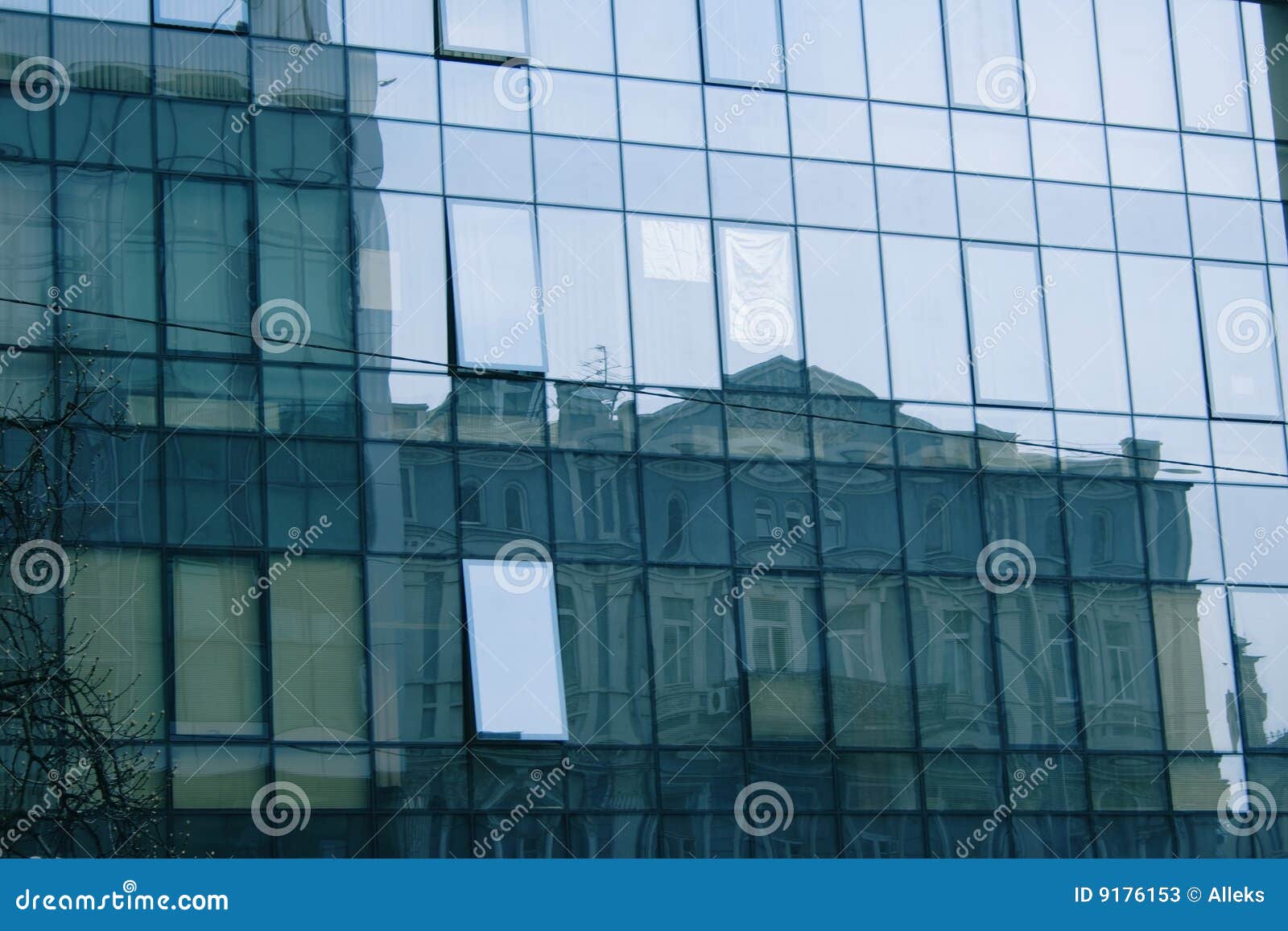 Reflecting in Business Center Mirror Windows Stock Image - Image of ...