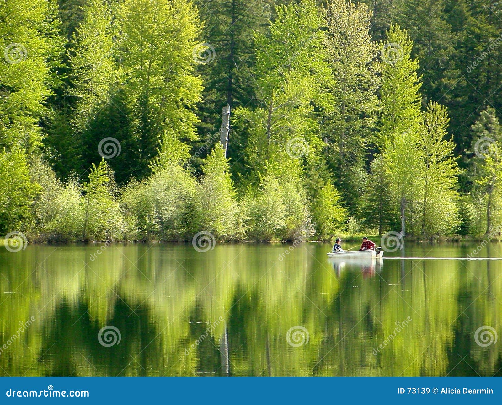 Reflecting Pond stock image. Image of camping, boat, fishing - 73139