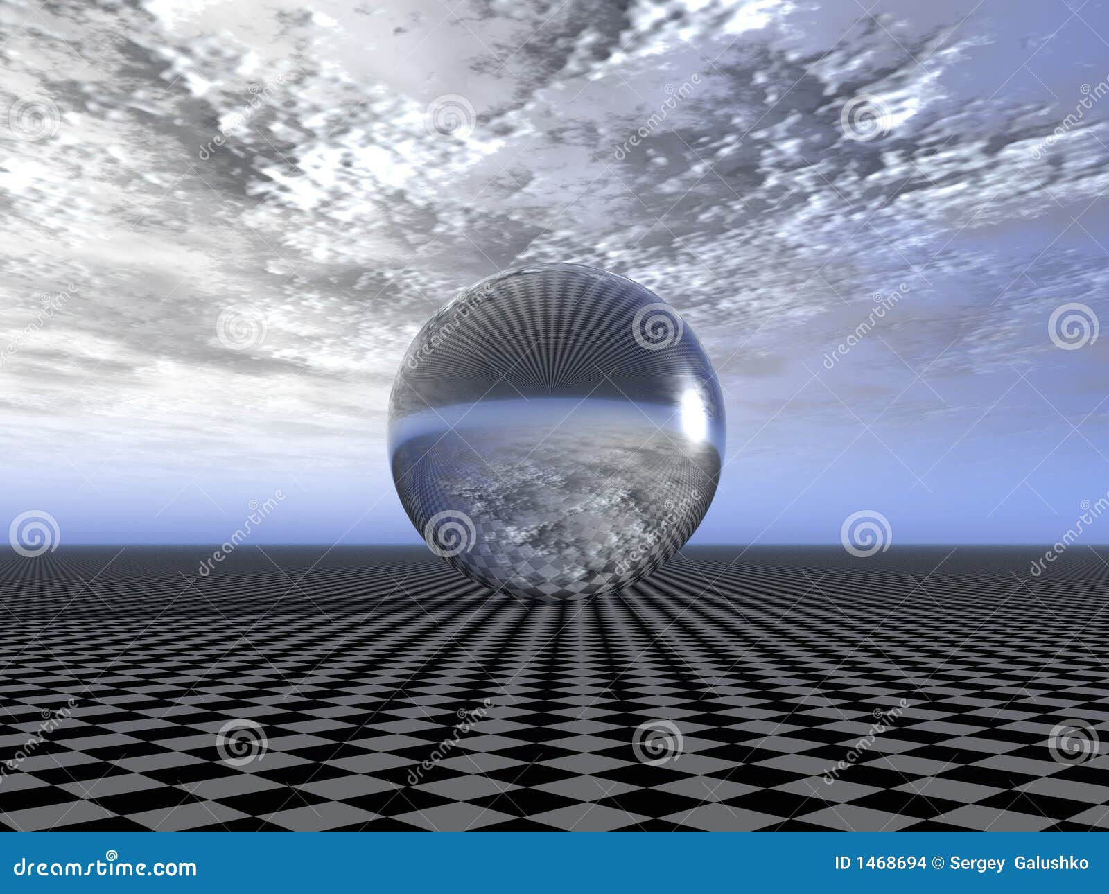 Reflecting sphere stock illustration. Illustration of raytracing - 1468694