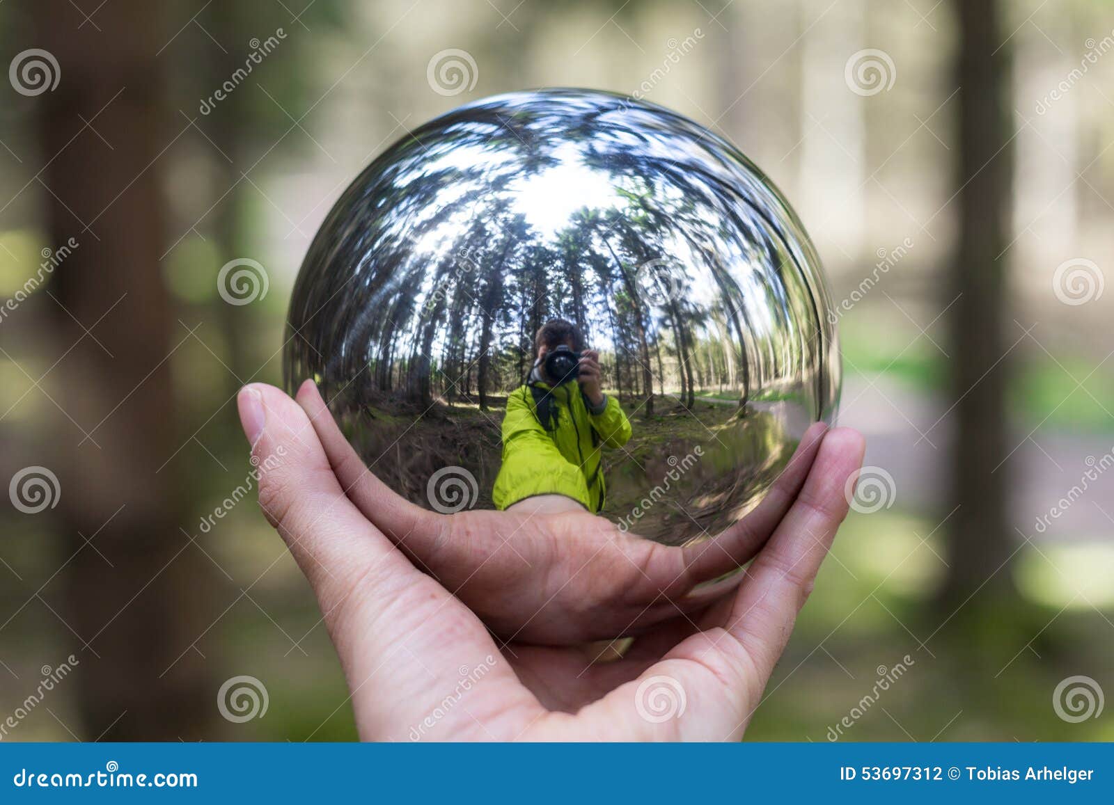 Reflecting Sphere Photographer Selfie Stock Photo - Image of magical ...