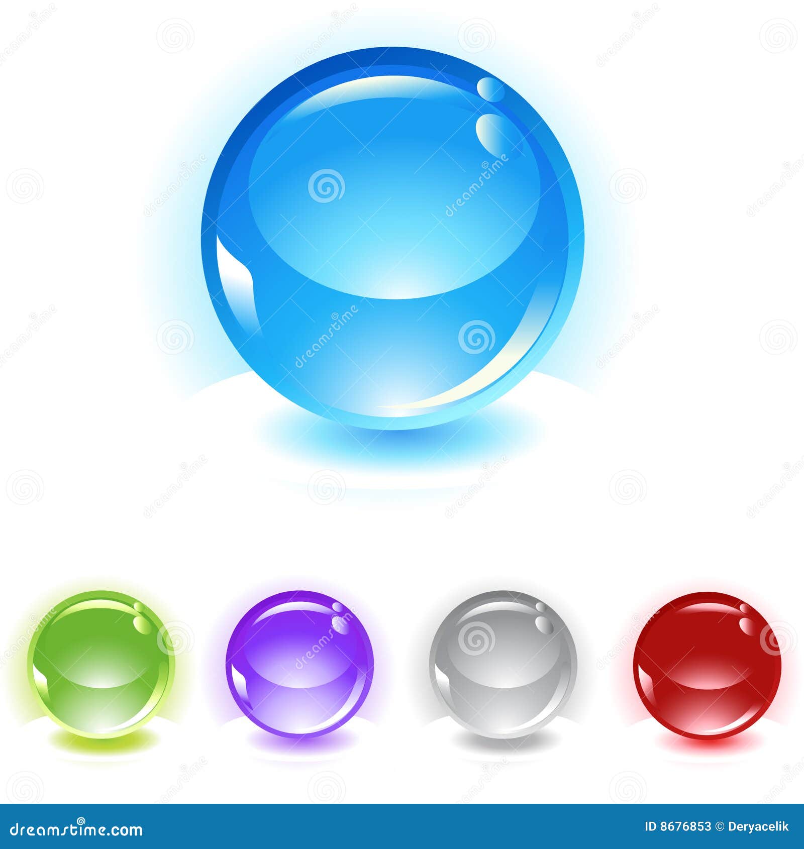 Reflecting Spheres Vector Icon Set Stock Vector - Illustration of ...