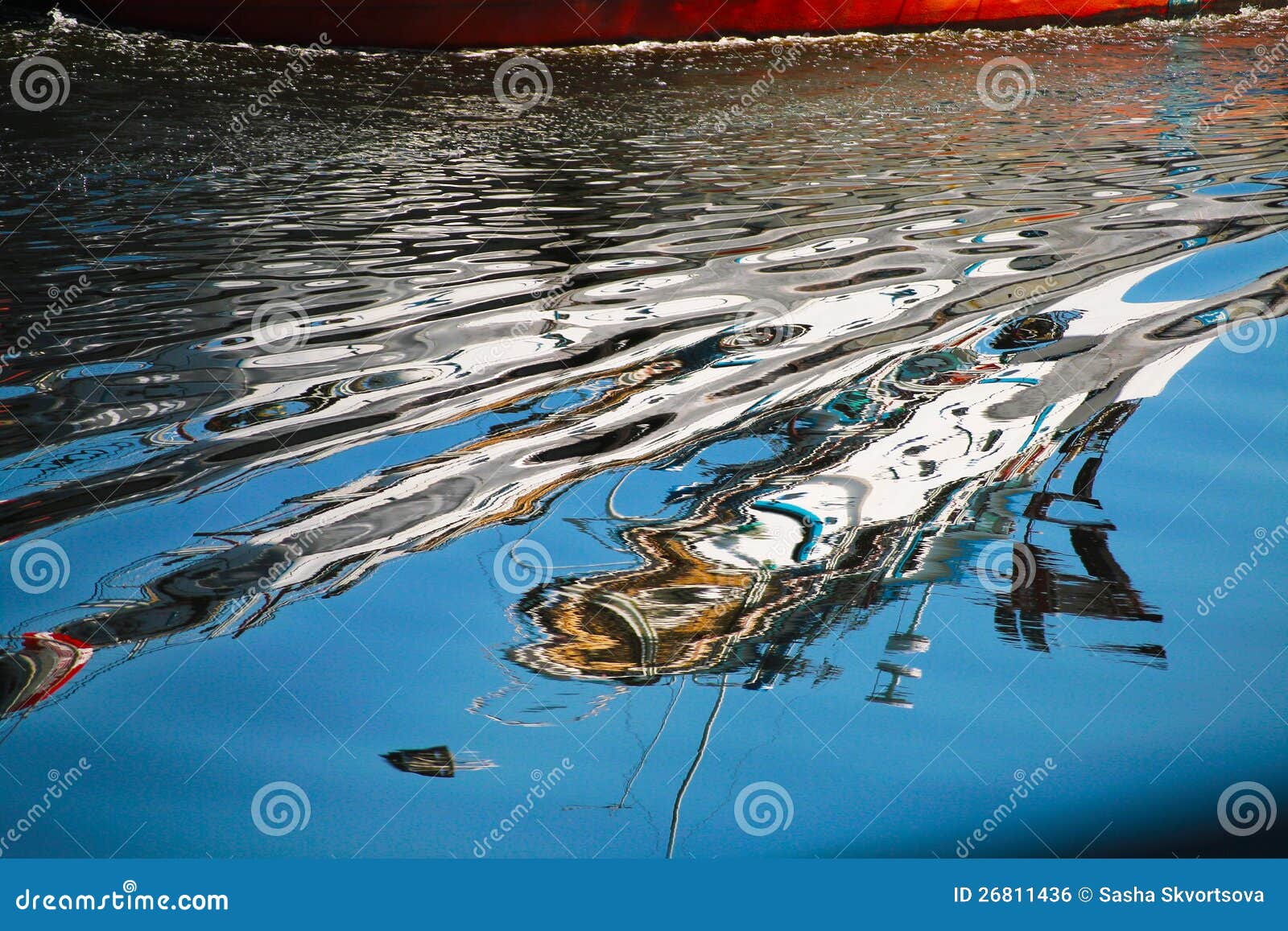 Reflection stock photo. Image of water, boat, ripples - 26811436