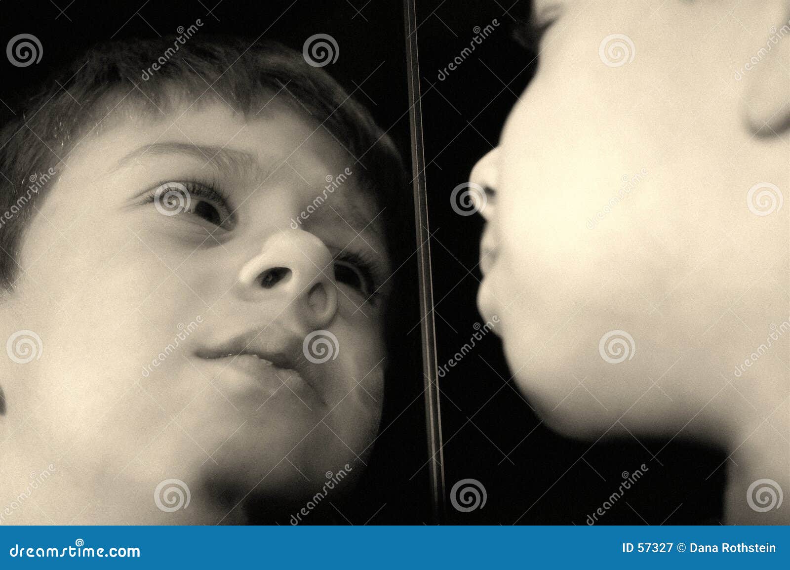 Reflection stock image. Image of mirror, child, profile - 57327