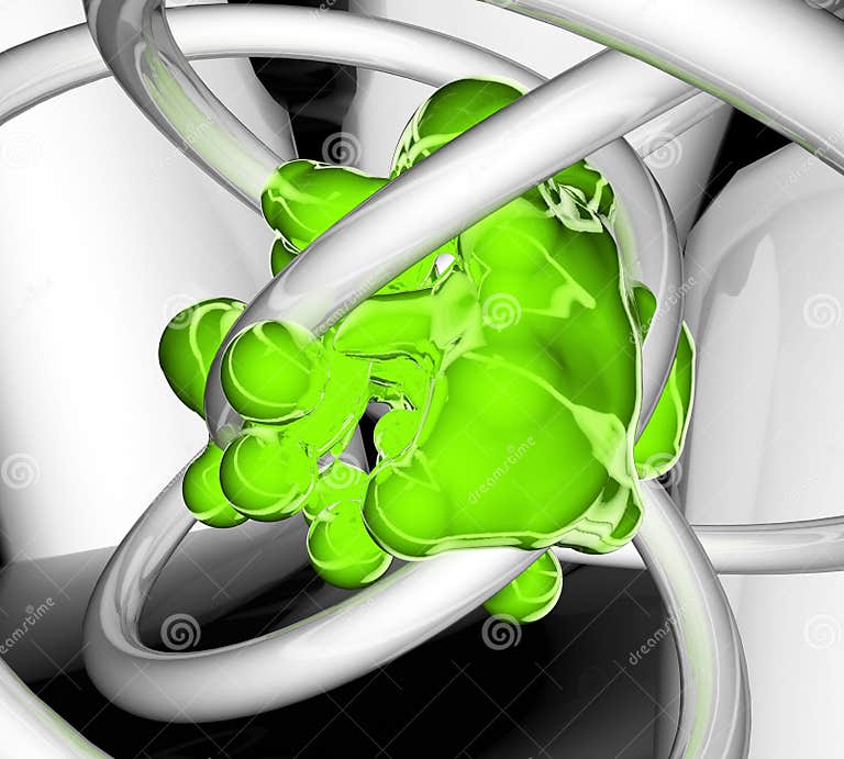 Reflection Abstract, Green Blob Stock Illustration - Illustration of ...