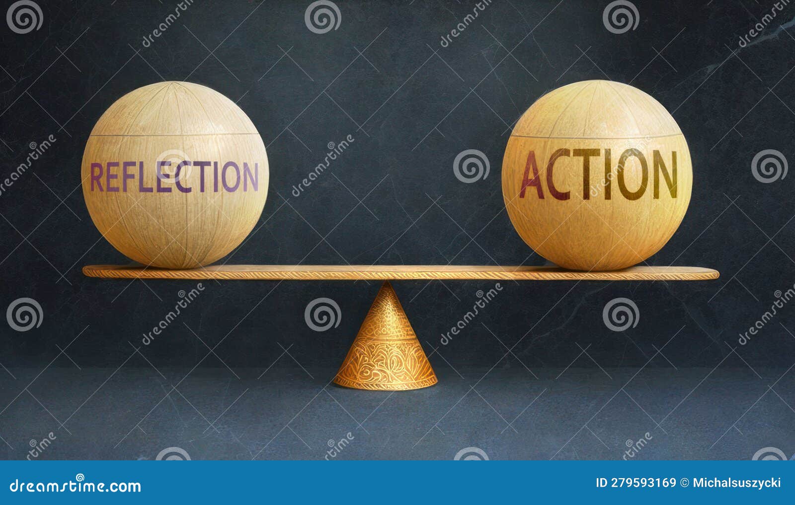 Reflection And Action In Balance A Metaphor Showing The Importance Of
