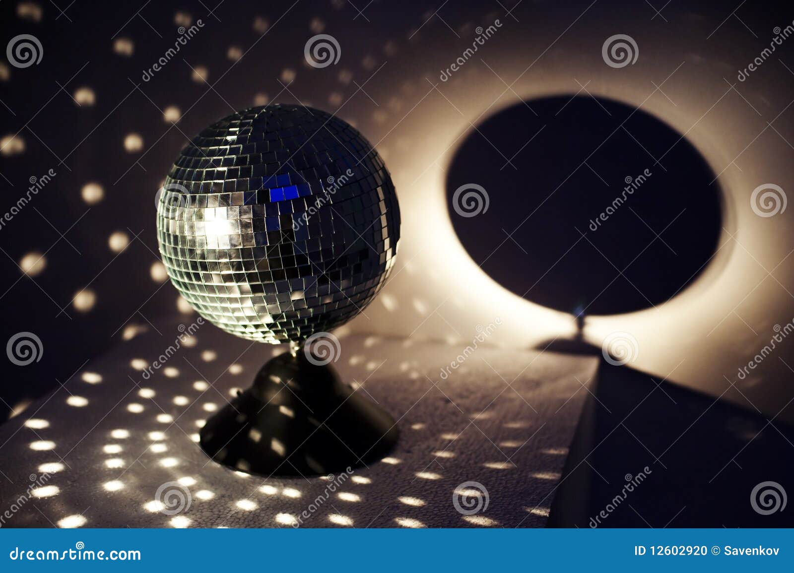 Reflection Ball in a Dark Room with Shadows Stock Photo - Image of ...