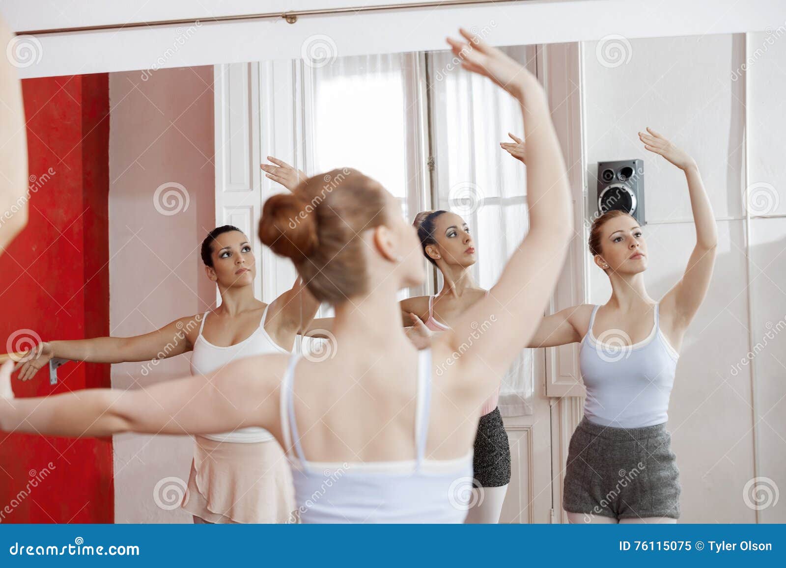Reflection of Ballerinas Performing Stock Image - Image of ...