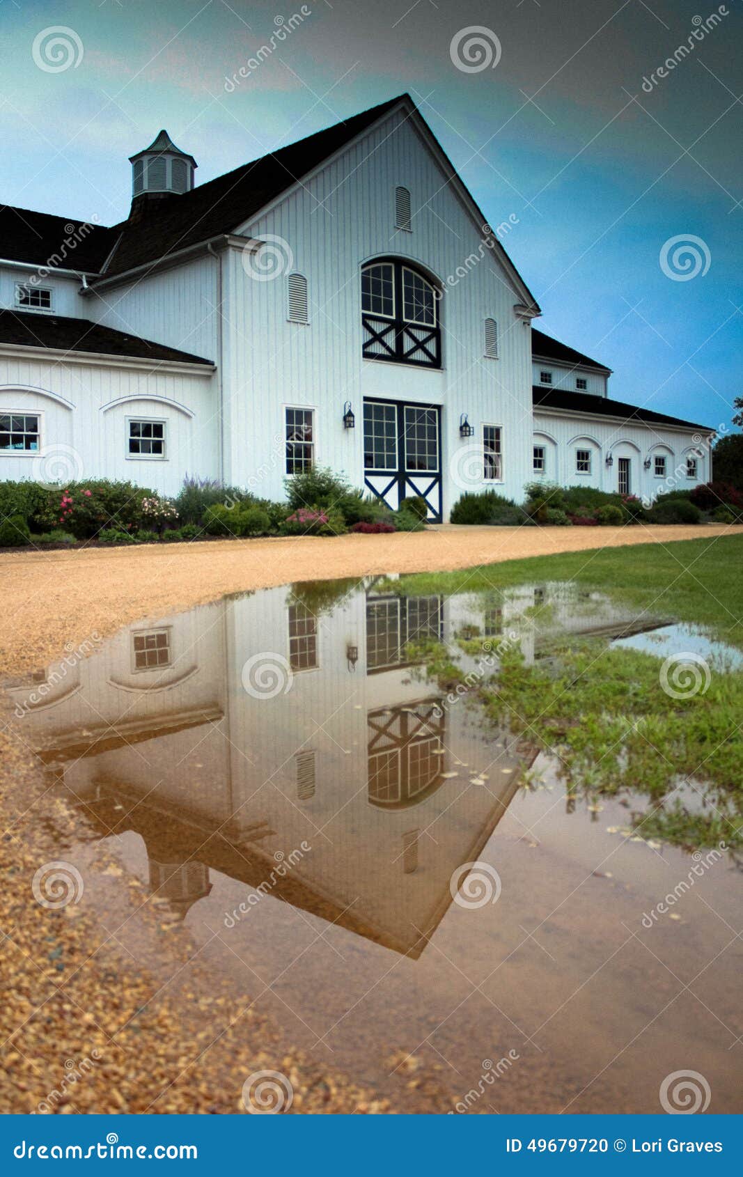Reflection of the barn stock photo. Image of vineyard - 49679720