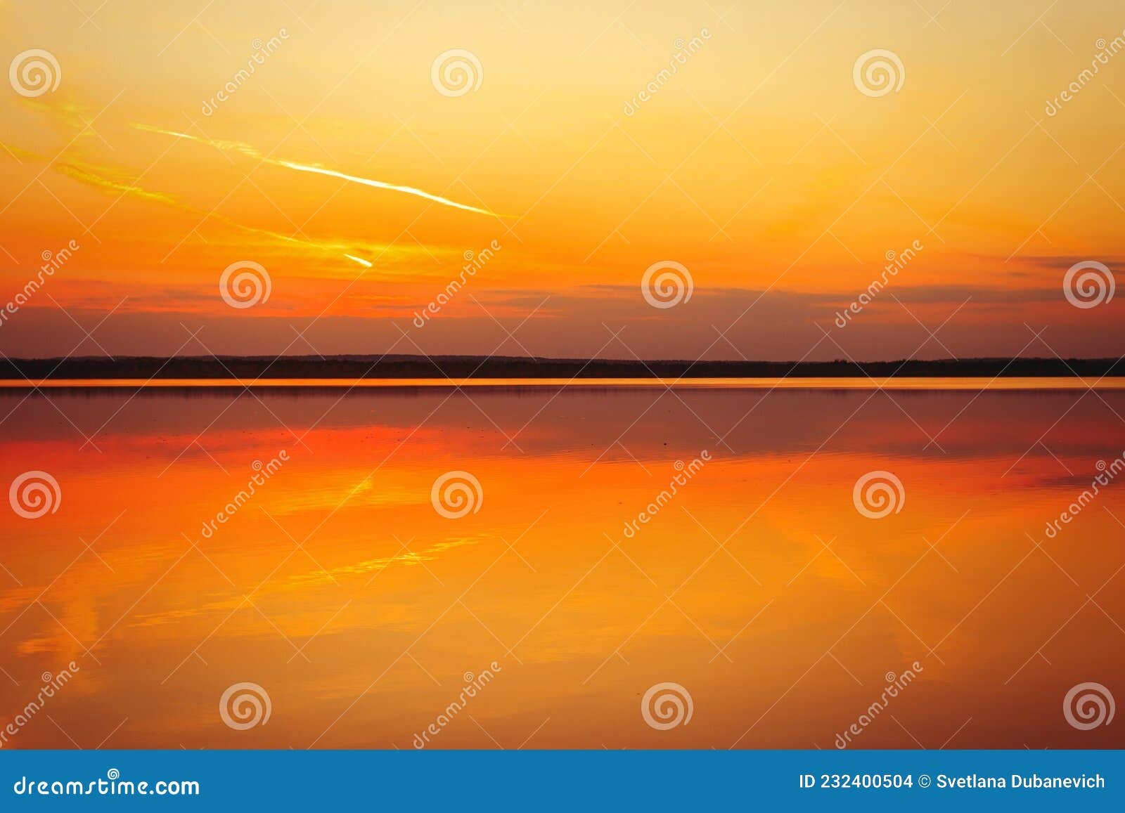 Reflection of a Beautiful Sunset Over the Water Stock Photo - Image of ...