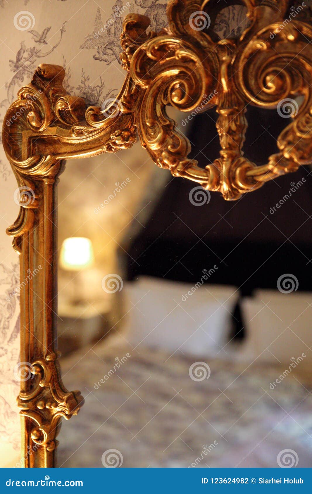 Vintage Mirror Showcases Colorful Frame Designed Retro Patterns And ...