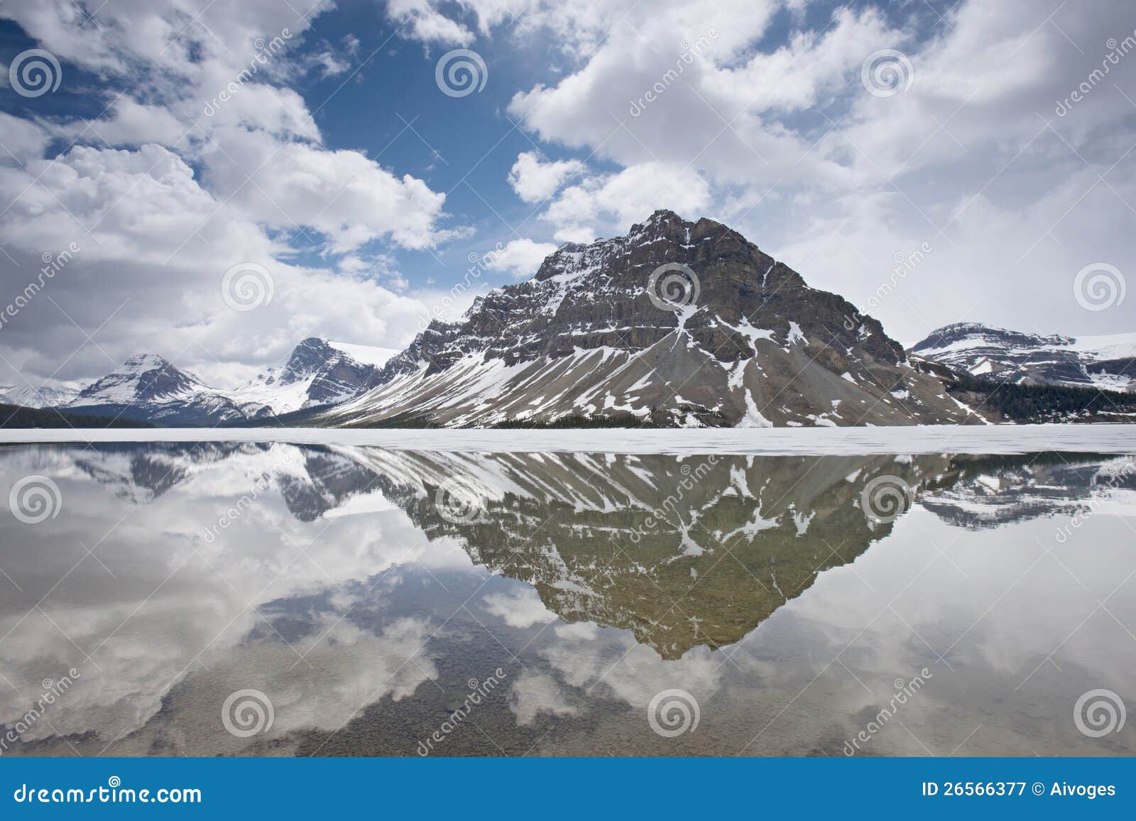 Reflection in Bow Lake Alberta Canada Stock Image - Image of jasper ...