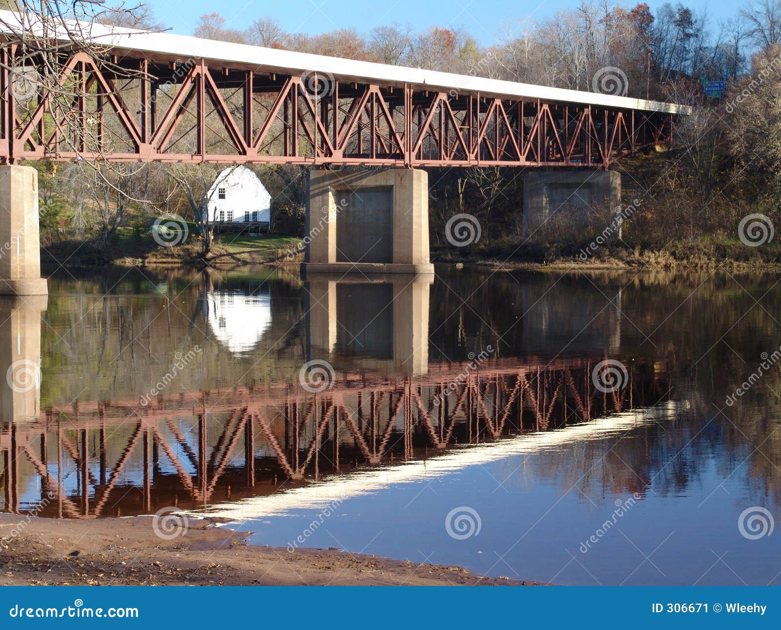 Reflection of a bridge stock image. Image of landscape - 306671