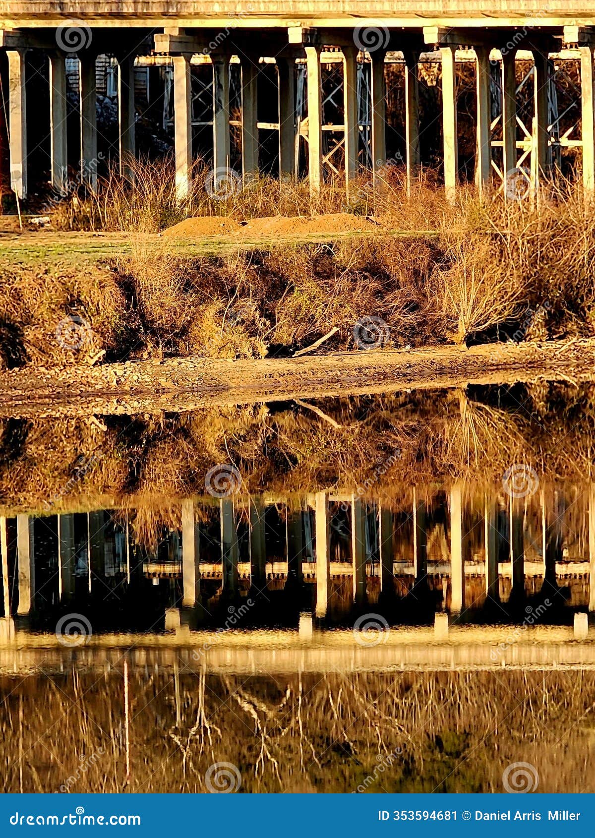 Reflection Bridge Art Abstract Scenic Stock Image - Image of scenic ...
