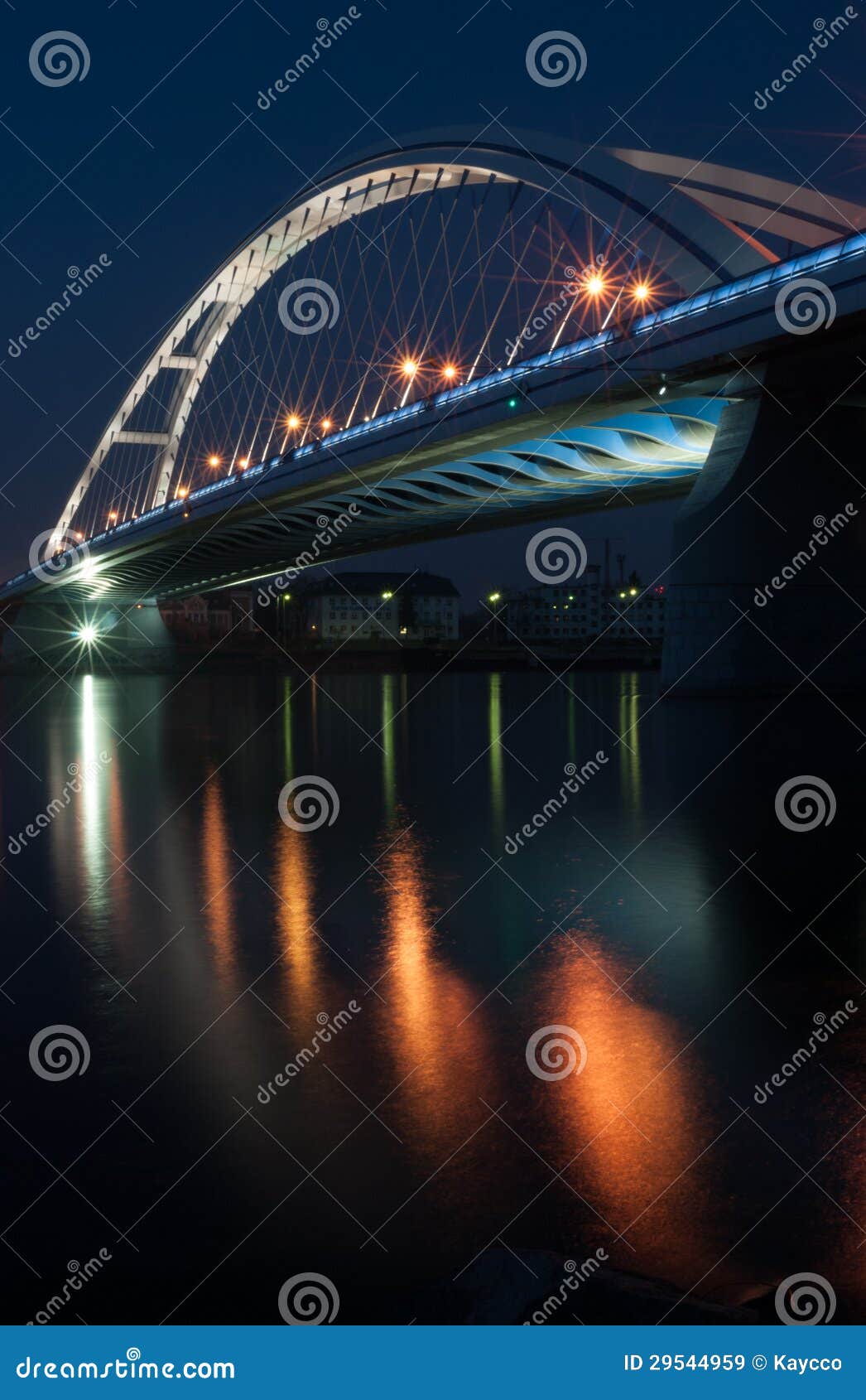Reflection of Bridge Lights Stock Image - Image of river, danube: 29544959