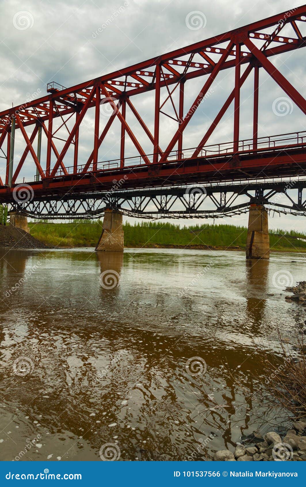 Reflection of the bridge stock photo. Image of summer - 101537566