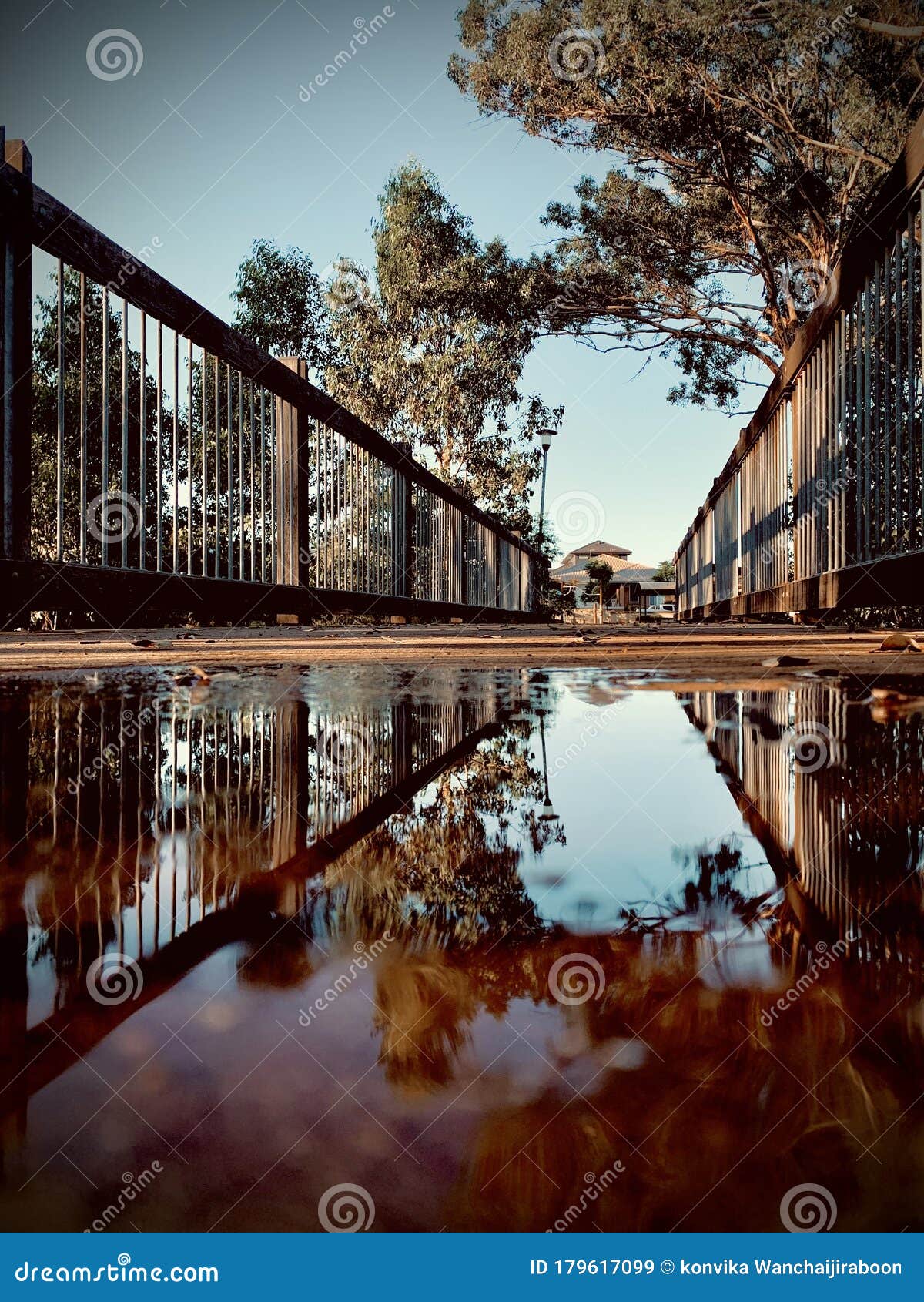 Reflection of the bridge stock image. Image of park - 179617099