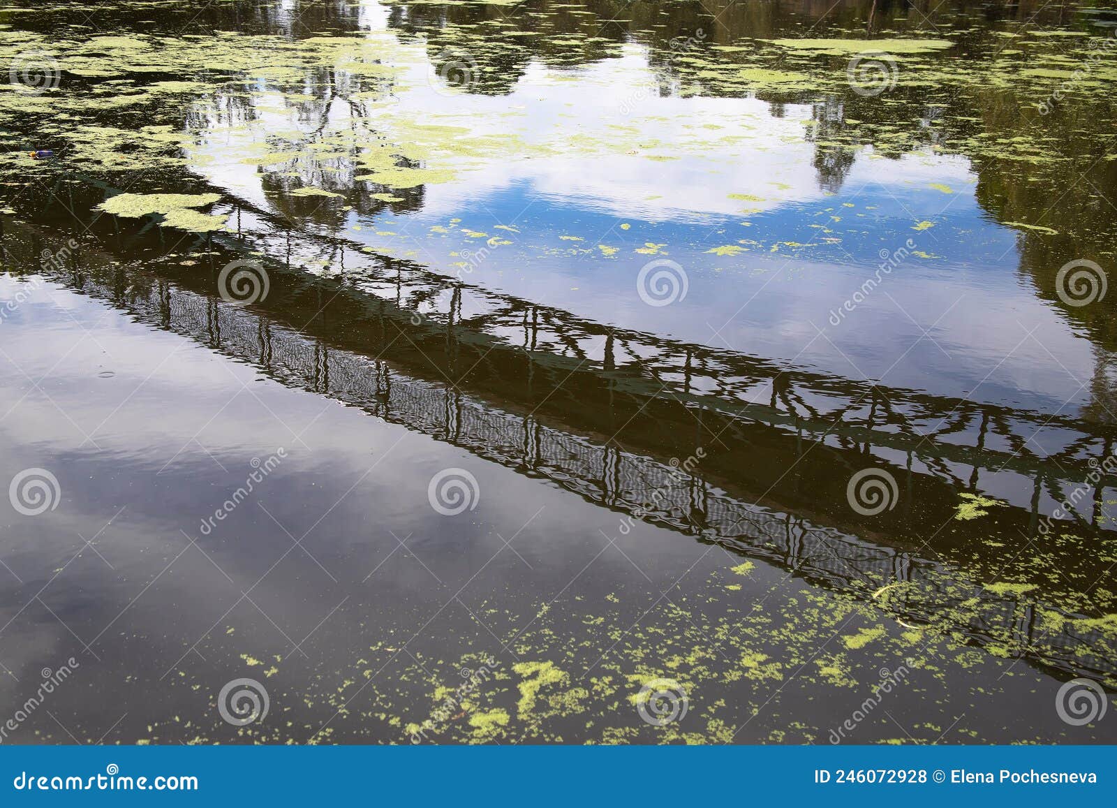 Reflection of the Bridge in the Water, Background, Abstract Stock Photo ...
