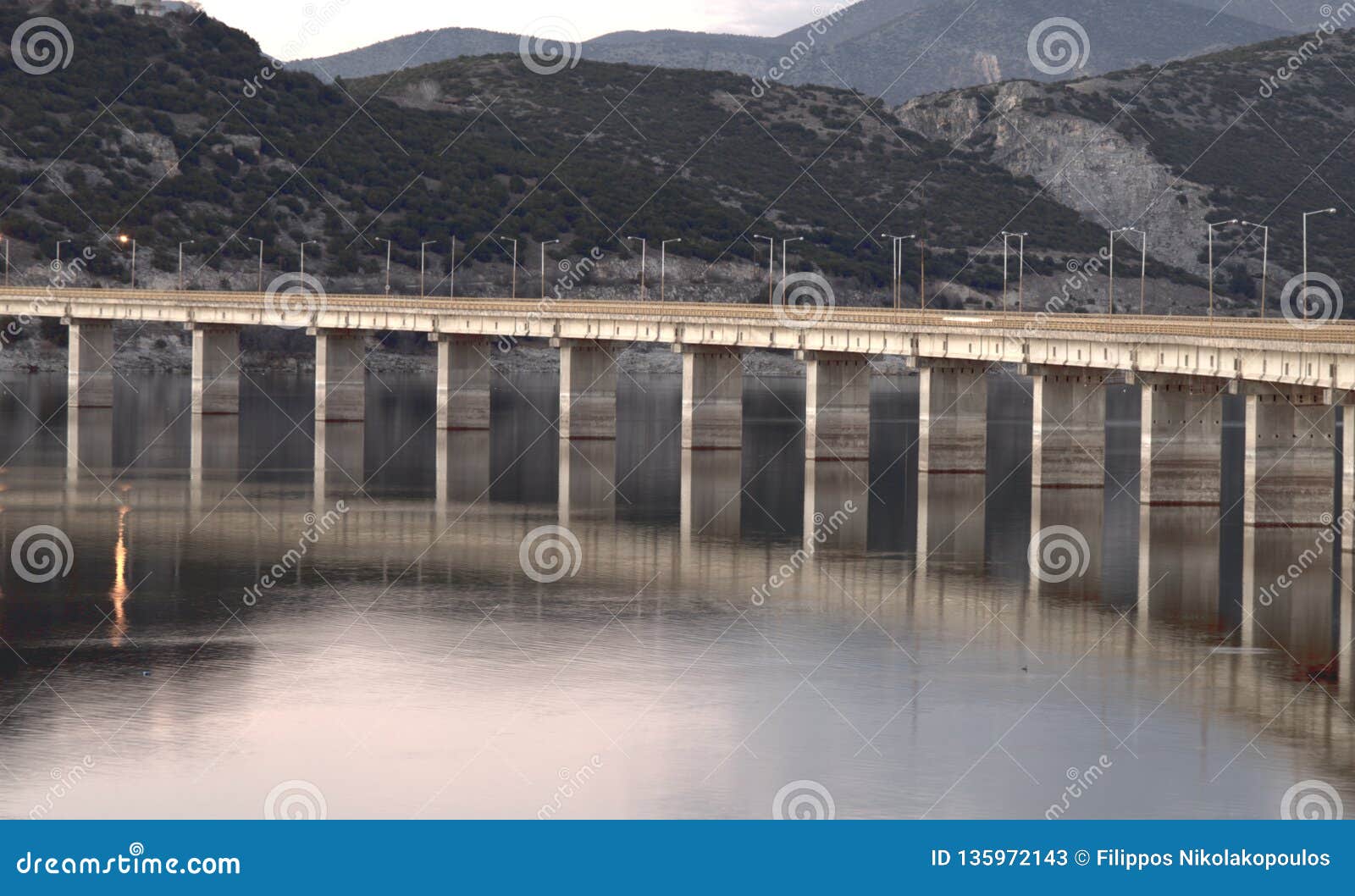 Reflection of Bridge on Water. Stock Image - Image of water, concrete ...