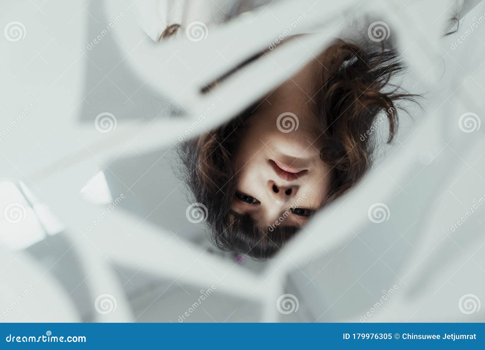 Reflection in Broken Mirror Stock Image - Image of danger, gloomy ...