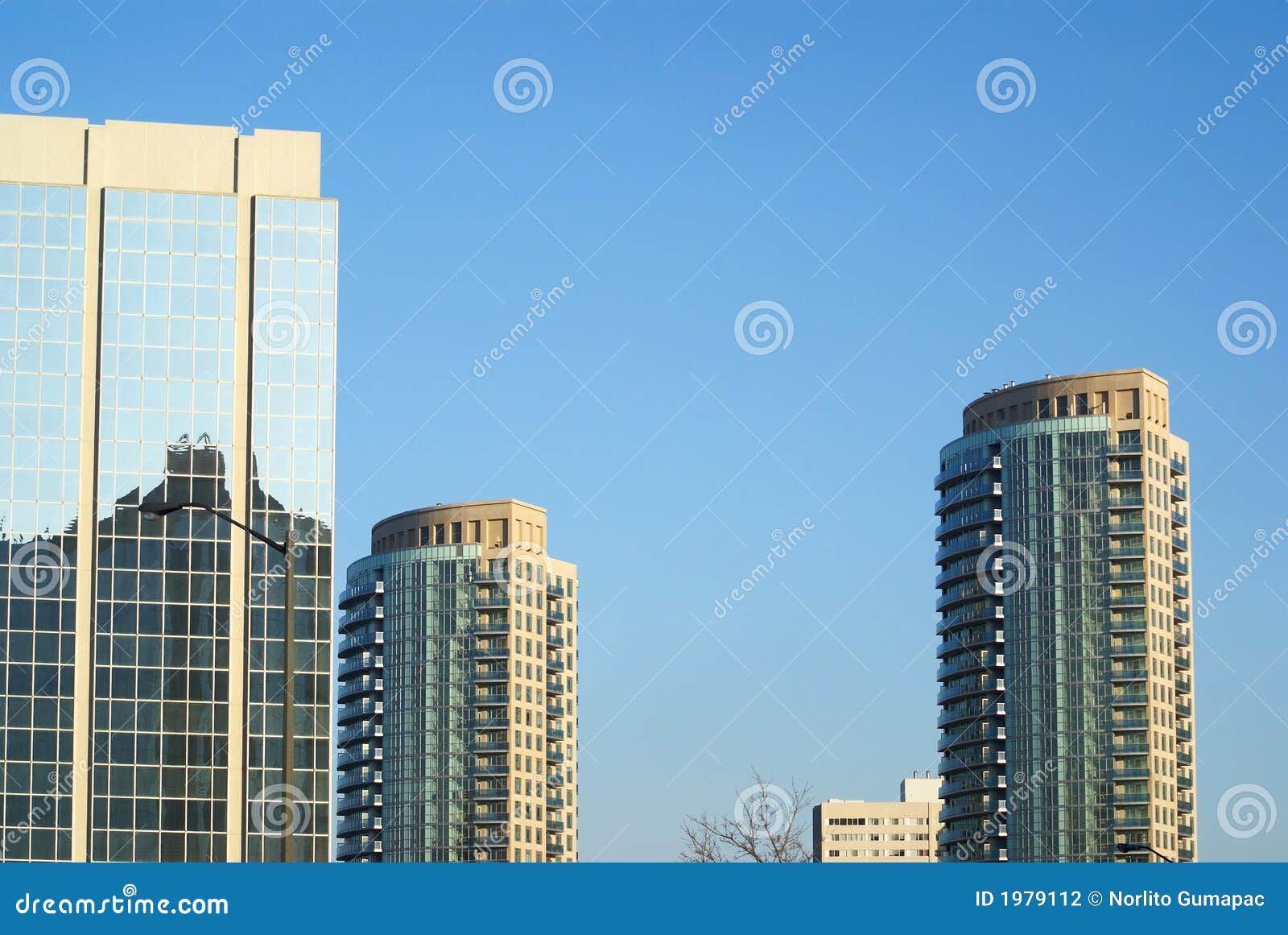 Reflection of a building stock photo. Image of corporate - 1979112