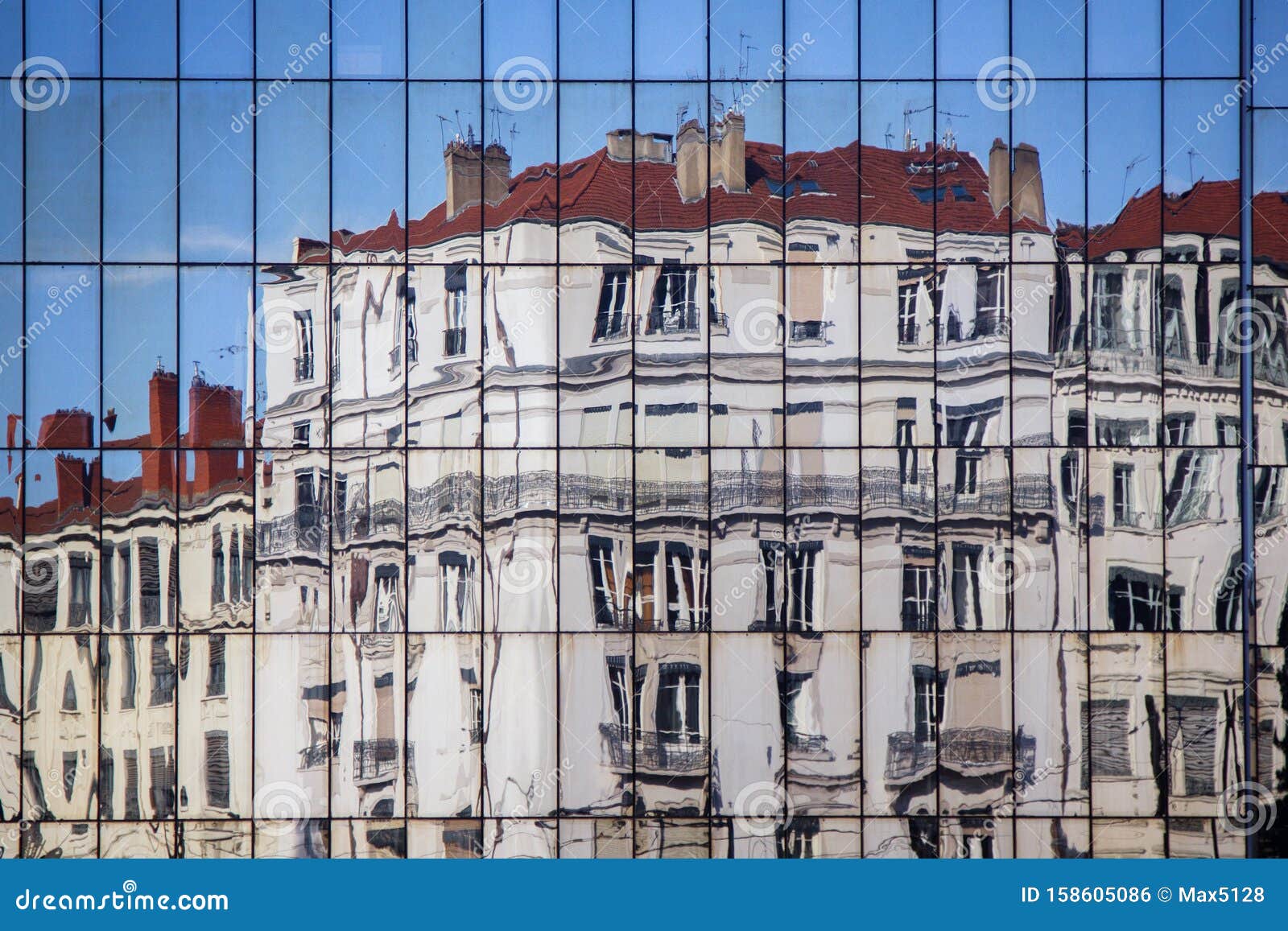 Reflection of Building of Classical Architecture in Mirror Glass of ...