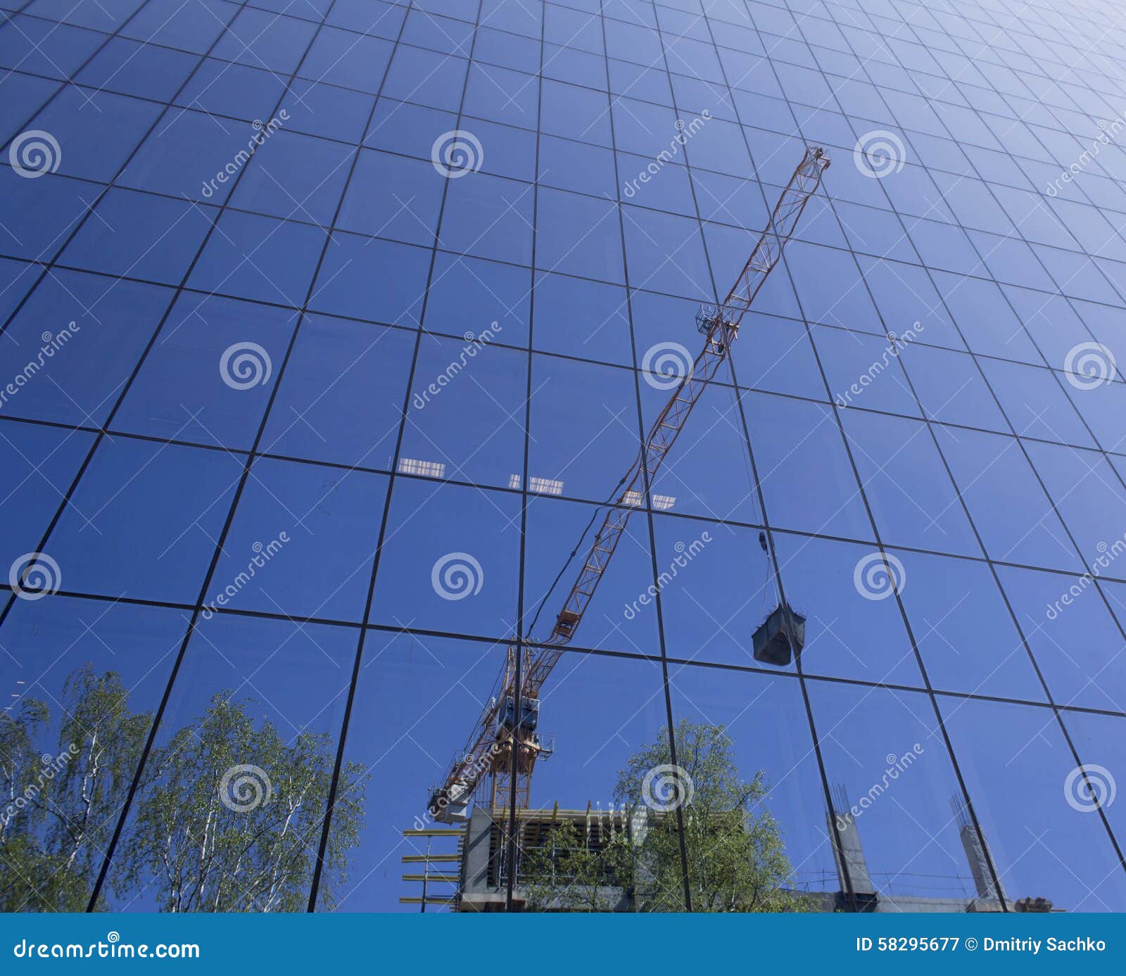 Reflection of Building Construction Stock Image - Image of building ...