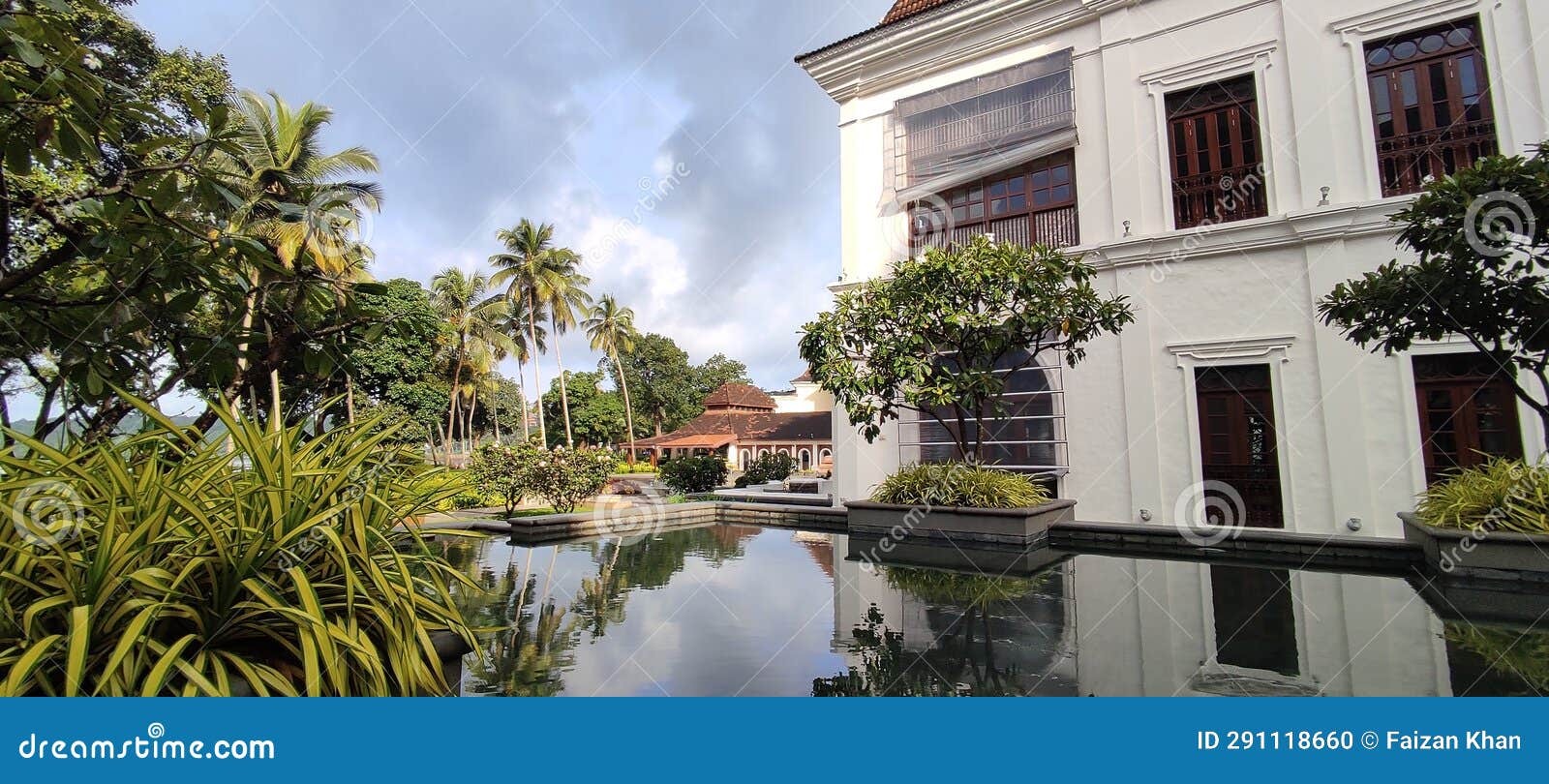 Reflection of a Building in Water Stock Photo - Image of neighbourhood ...