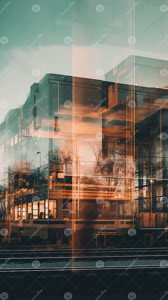 A Reflection of a Building in a Window. Generative AI Image. Stock ...