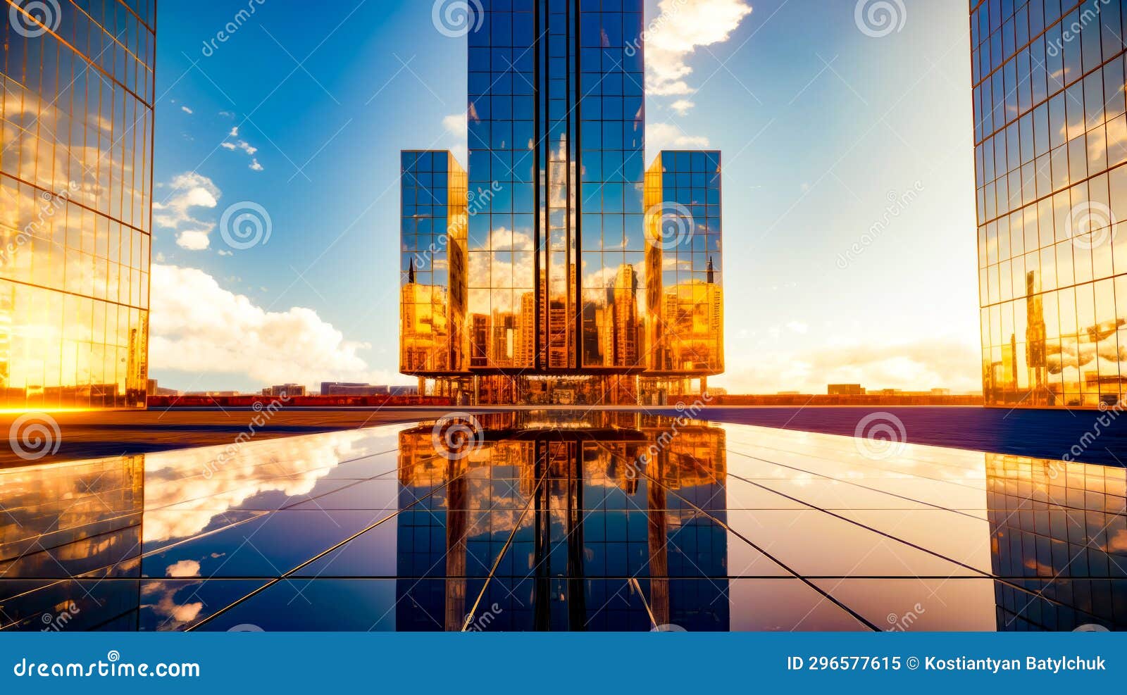 The Reflection of Buildings in the Glass Windows of Reflecting Pool of ...