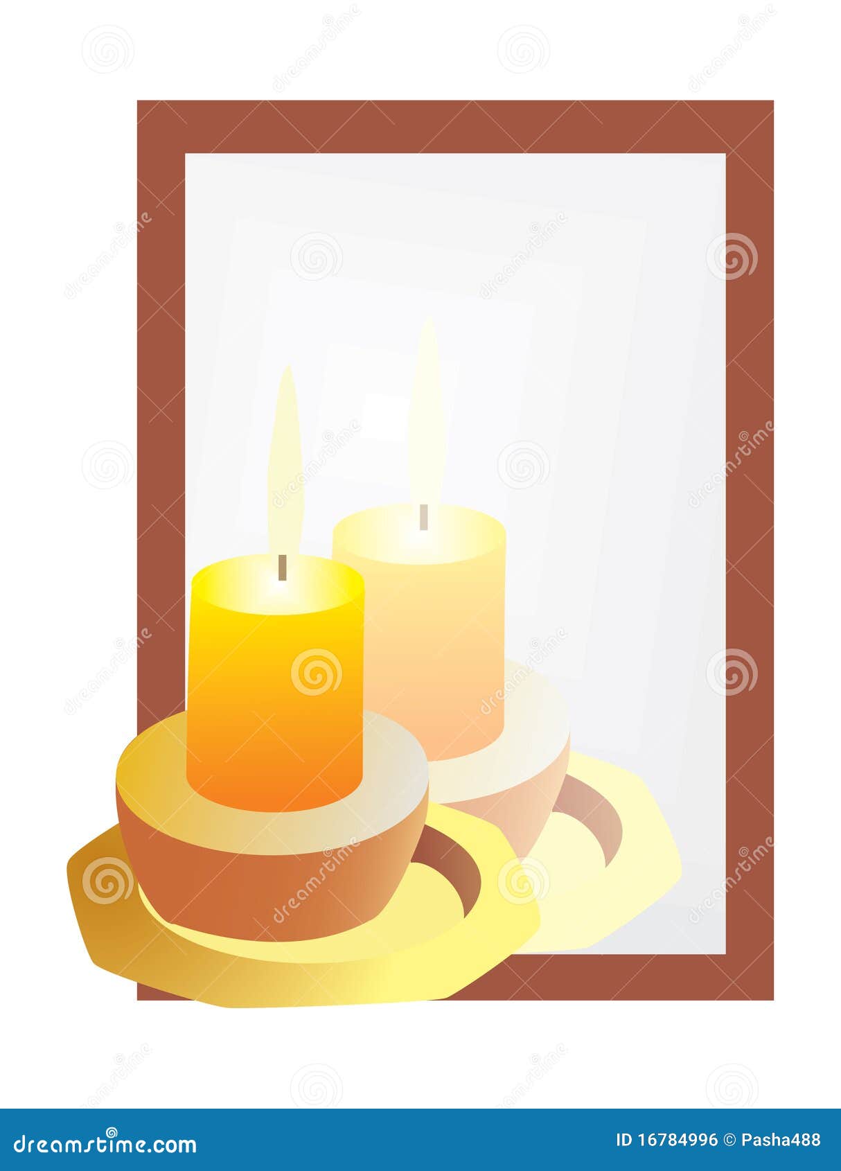 Reflection of the Candles in the Mirror Stock Vector - Illustration of ...