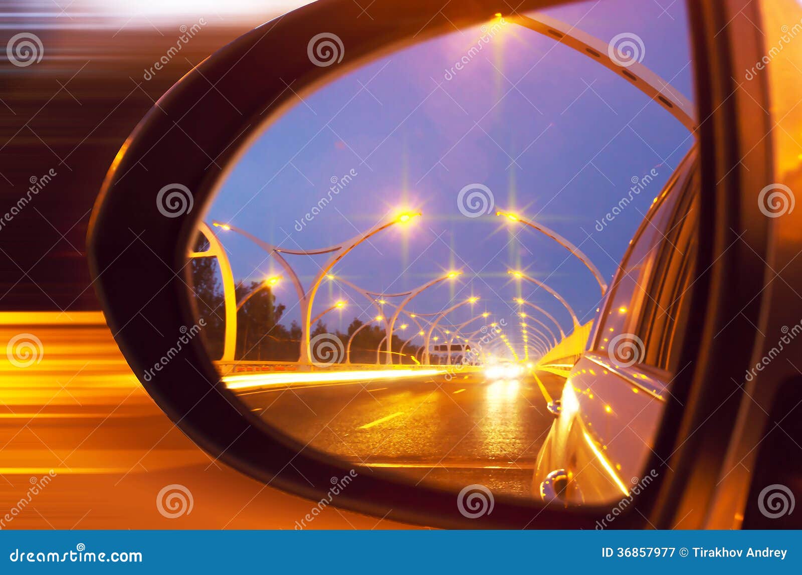 Reflection on car mirror stock image. Image of lane, locations - 36857977