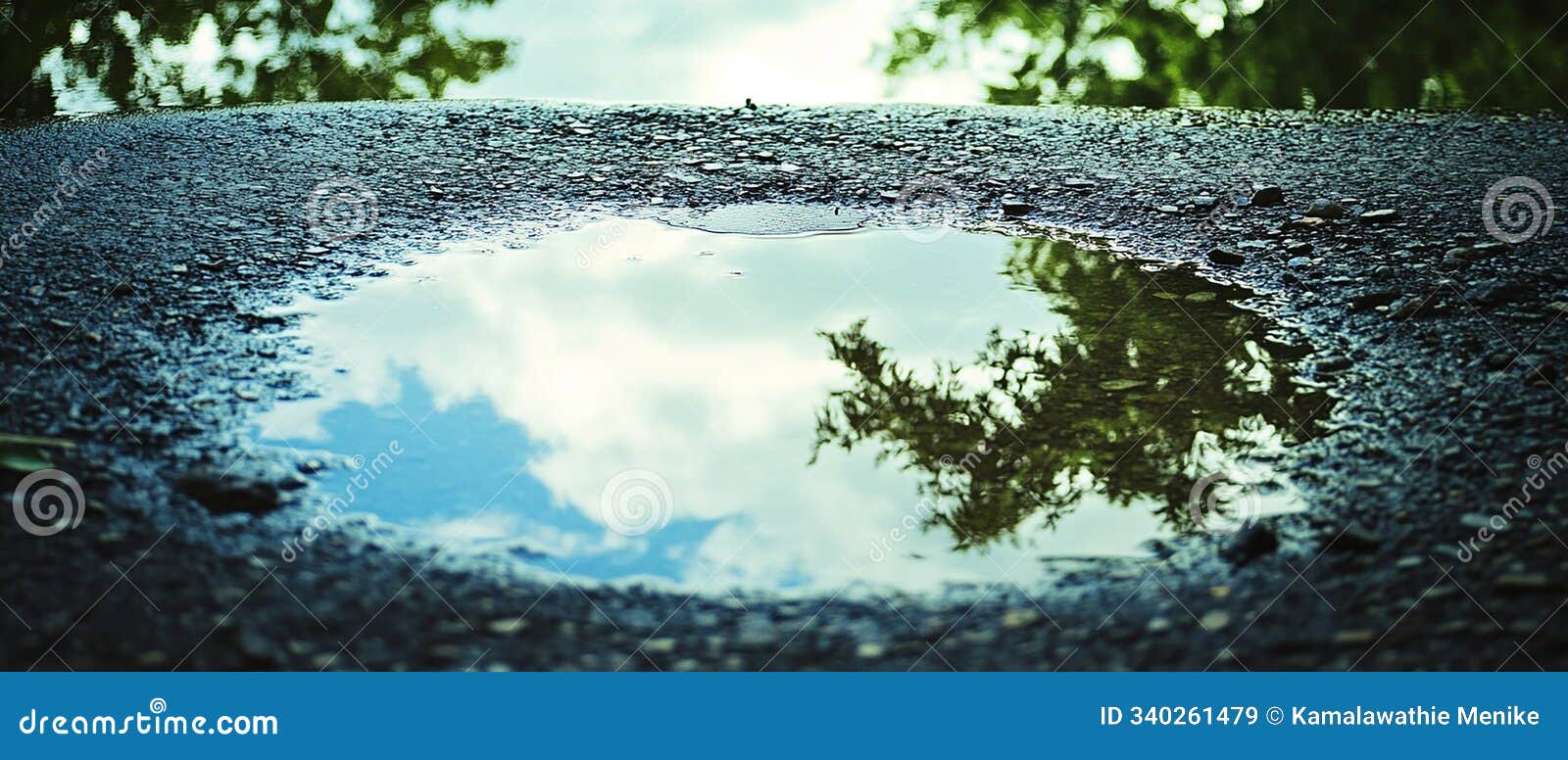 Reflection of a Car in a Puddle after Rain Stock Illustration ...