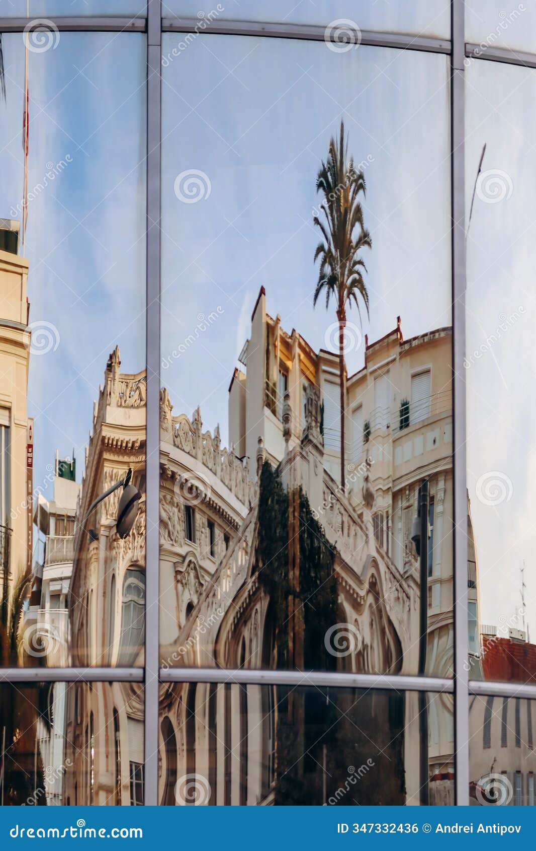 Reflection of the Center of Nice in the Mirror Facade Stock Photo ...