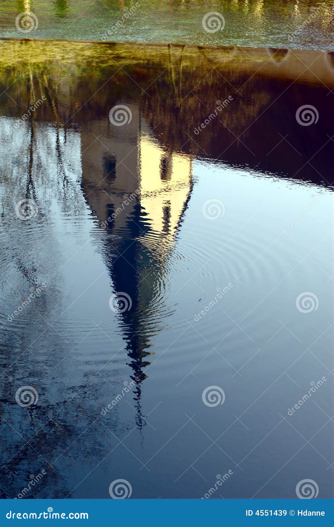 Reflection of a Church stock image. Image of blautopf - 4551439