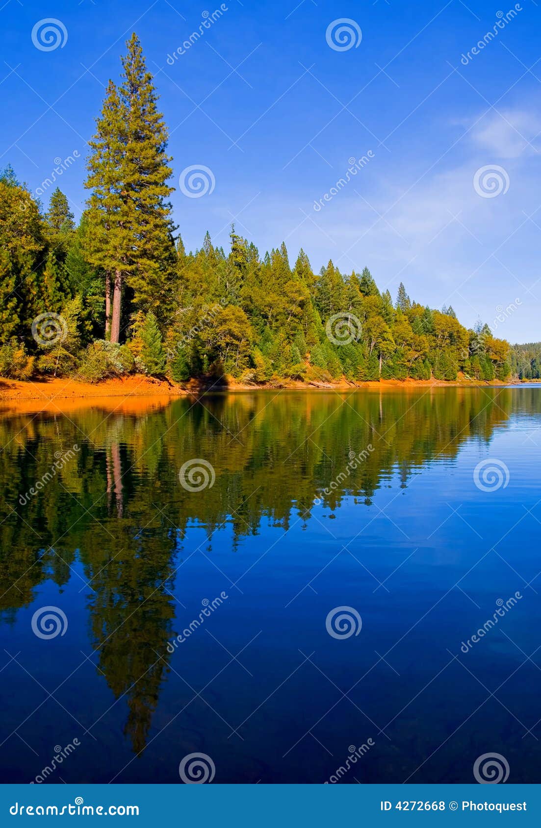 Reflection in Clear Blue Lake Stock Photo - Image of peace, reflection ...