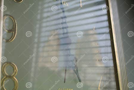 Reflection on a Clock Glass Stock Photo - Image of metal, clock: 145876636