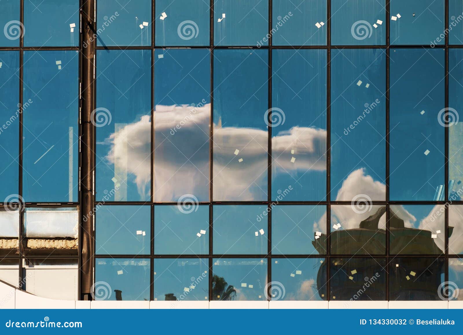 Reflection of the Cloud in the Windows Stock Photo - Image of front ...
