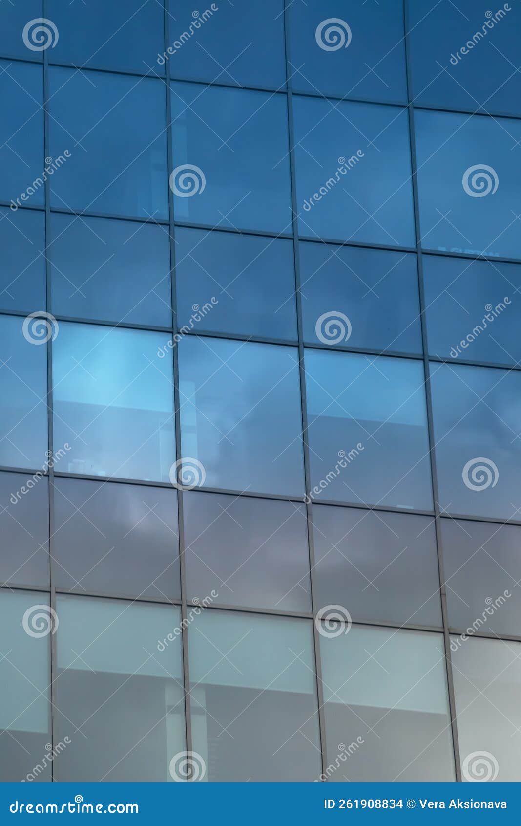 Reflection of Clouds in Mirrored Windows of Building Stock Photo ...