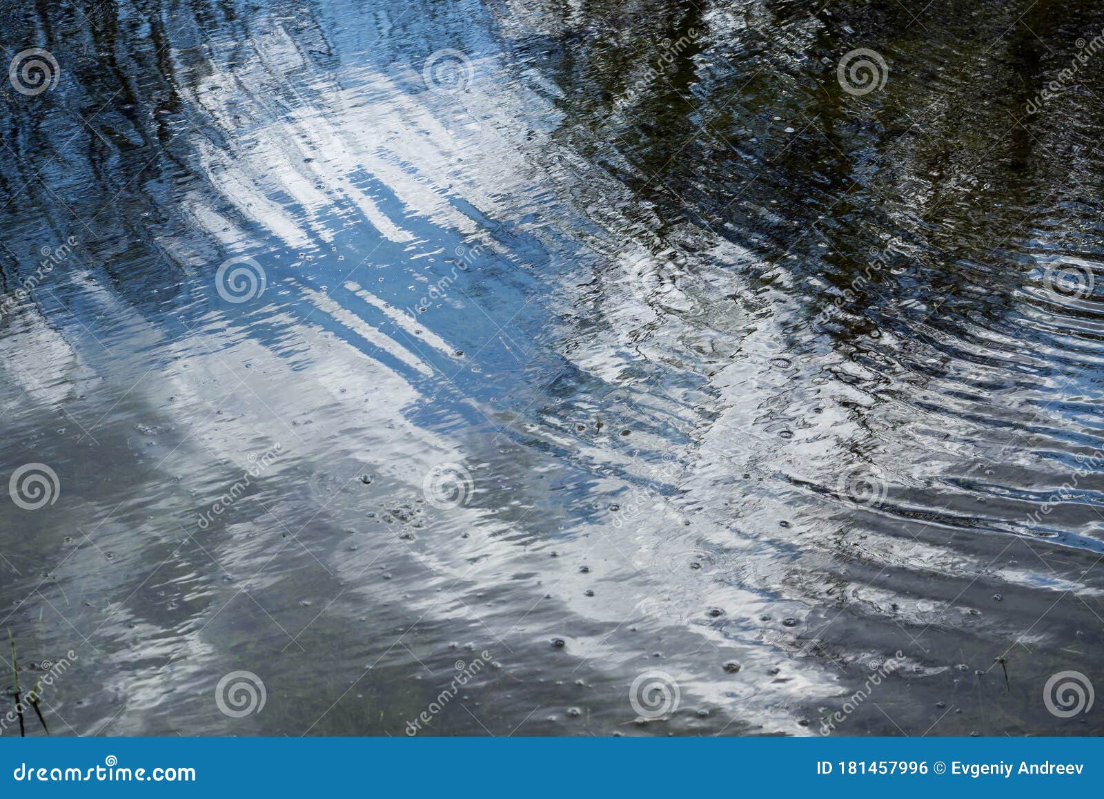 Reflection of Clouds on the Surface of the Water. Summer Landscape ...