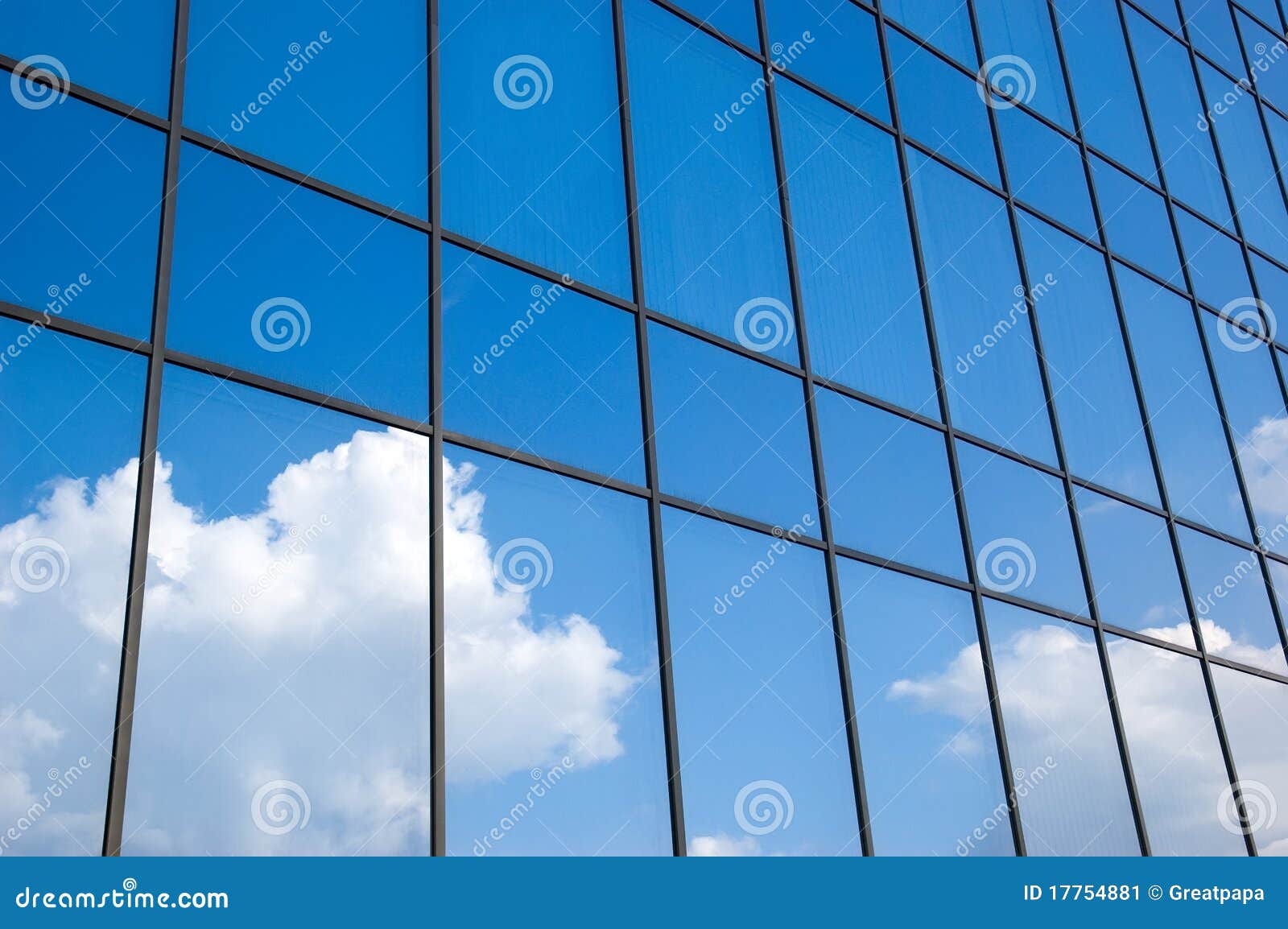 Reflection of a Cloudy Sky in Glass Wall Stock Image - Image of ...