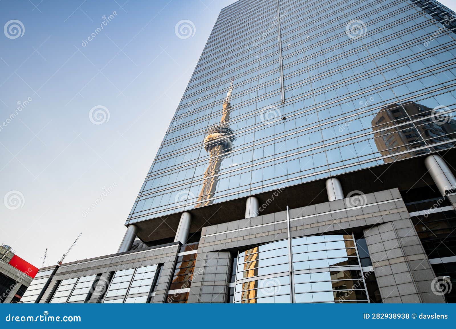 Reflection of the CN Tower editorial stock photo. Image of attractions ...