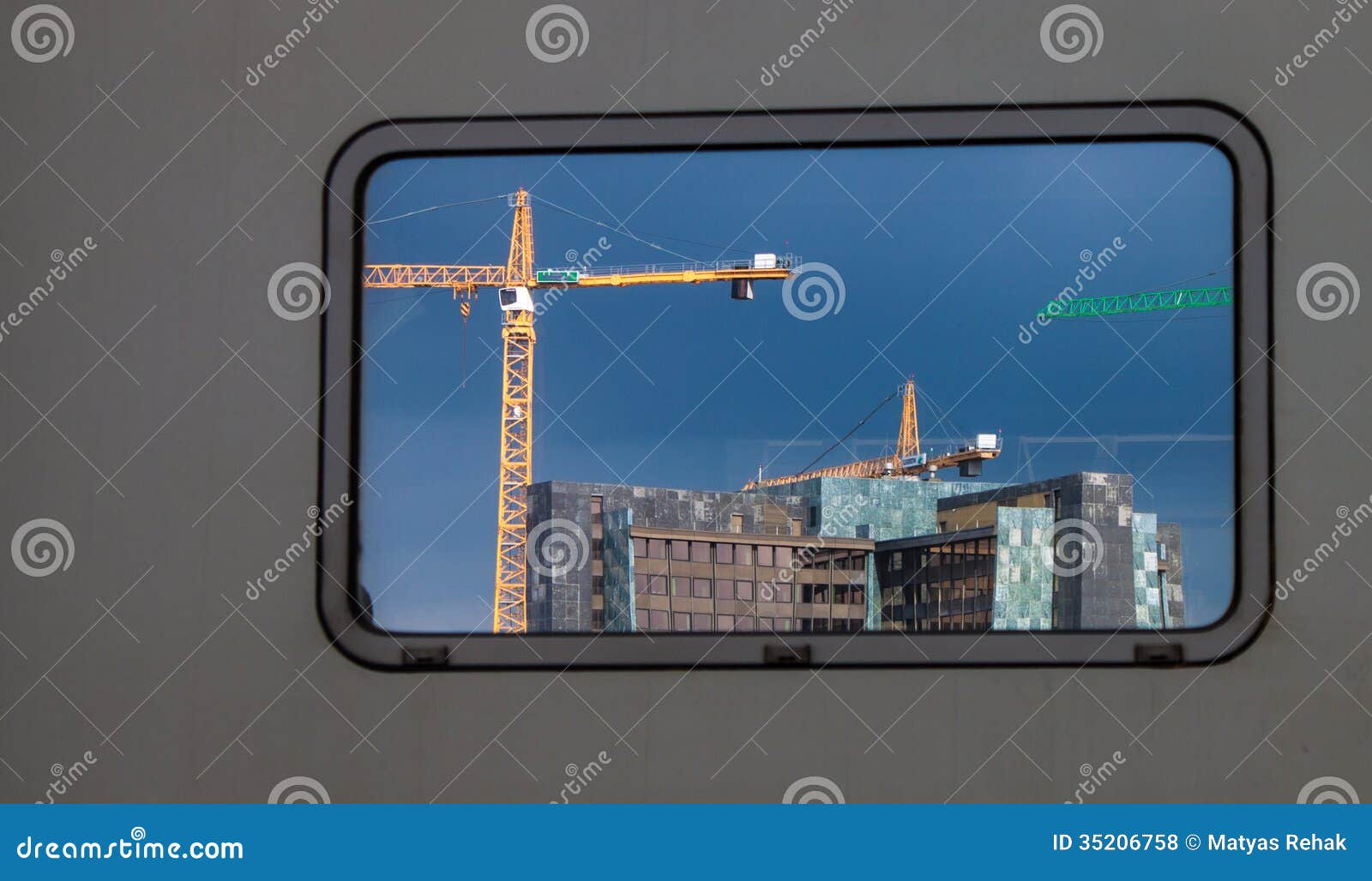 Reflection of a Construction Site Stock Photo - Image of estate, brick ...