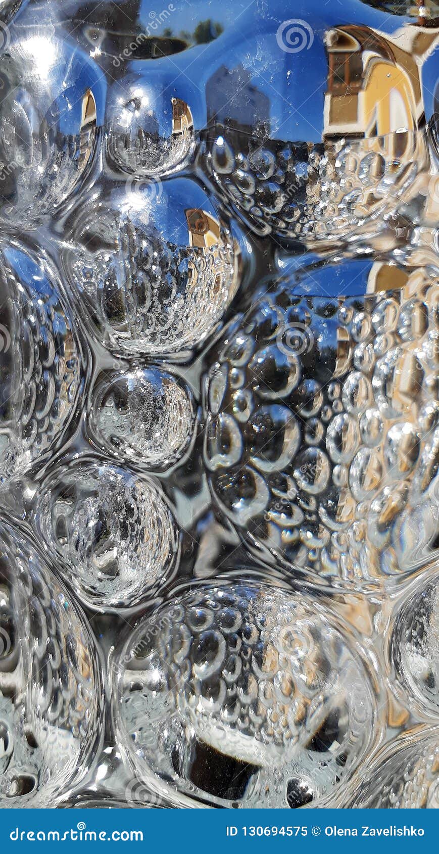 Reflection on Convex Polygon Surface Glass.Riffled Glass Texture ...