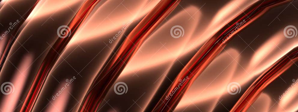 Reflection of Copper Bent Cylinder Metallic Elegant Modern 3D Rendering Image Background Stock ...