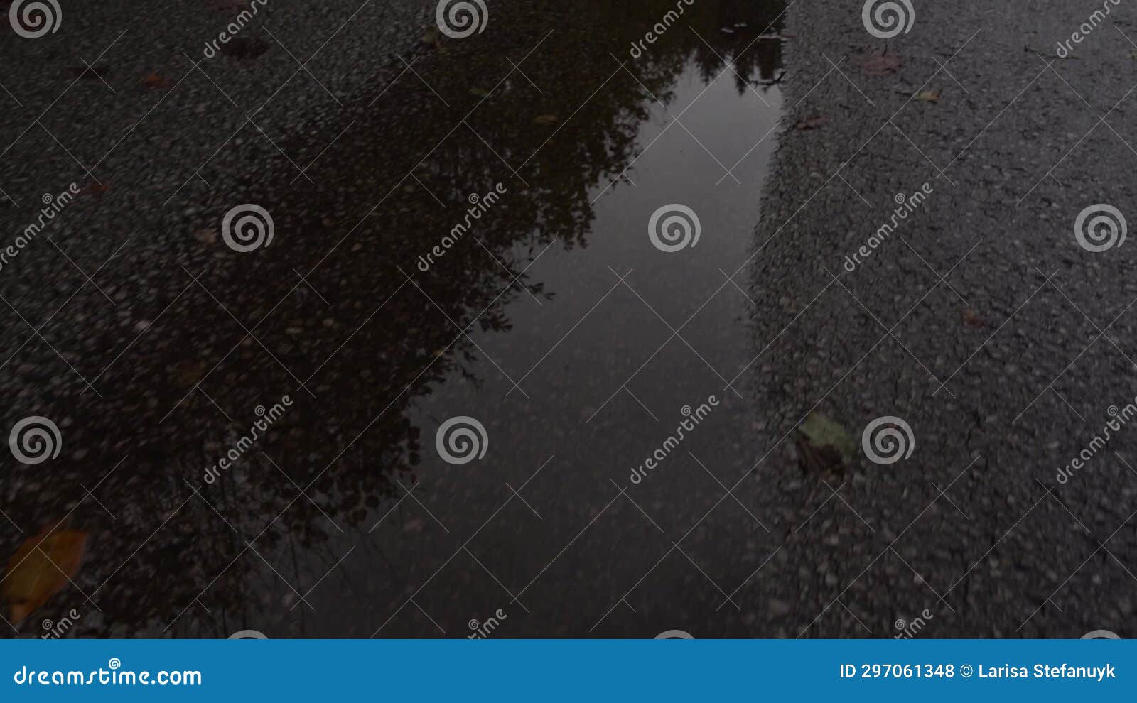 Reflection in Dark Puddle on Road Stock Footage - Video of rain, hole ...
