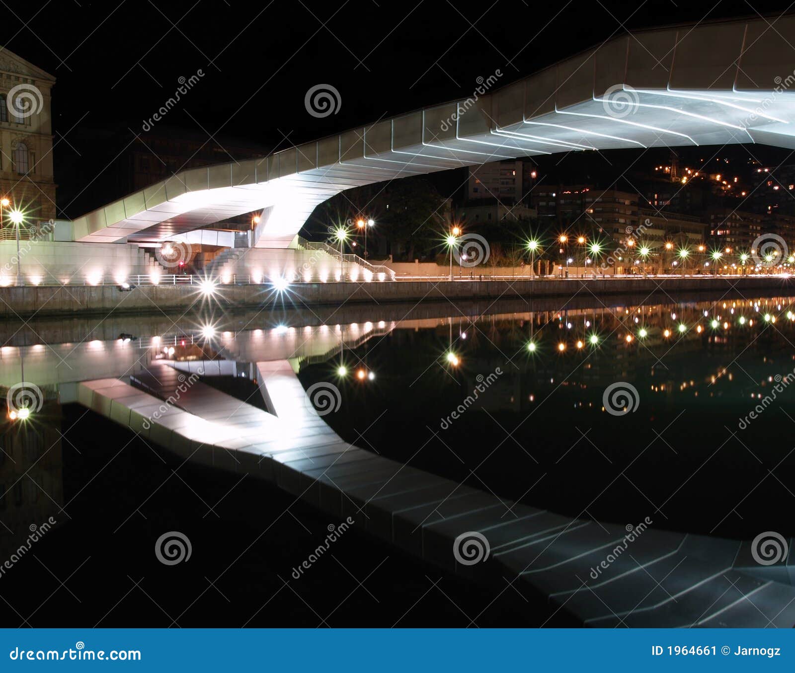Reflection of Deusto Universitys Bridge Stock Image - Image of ...