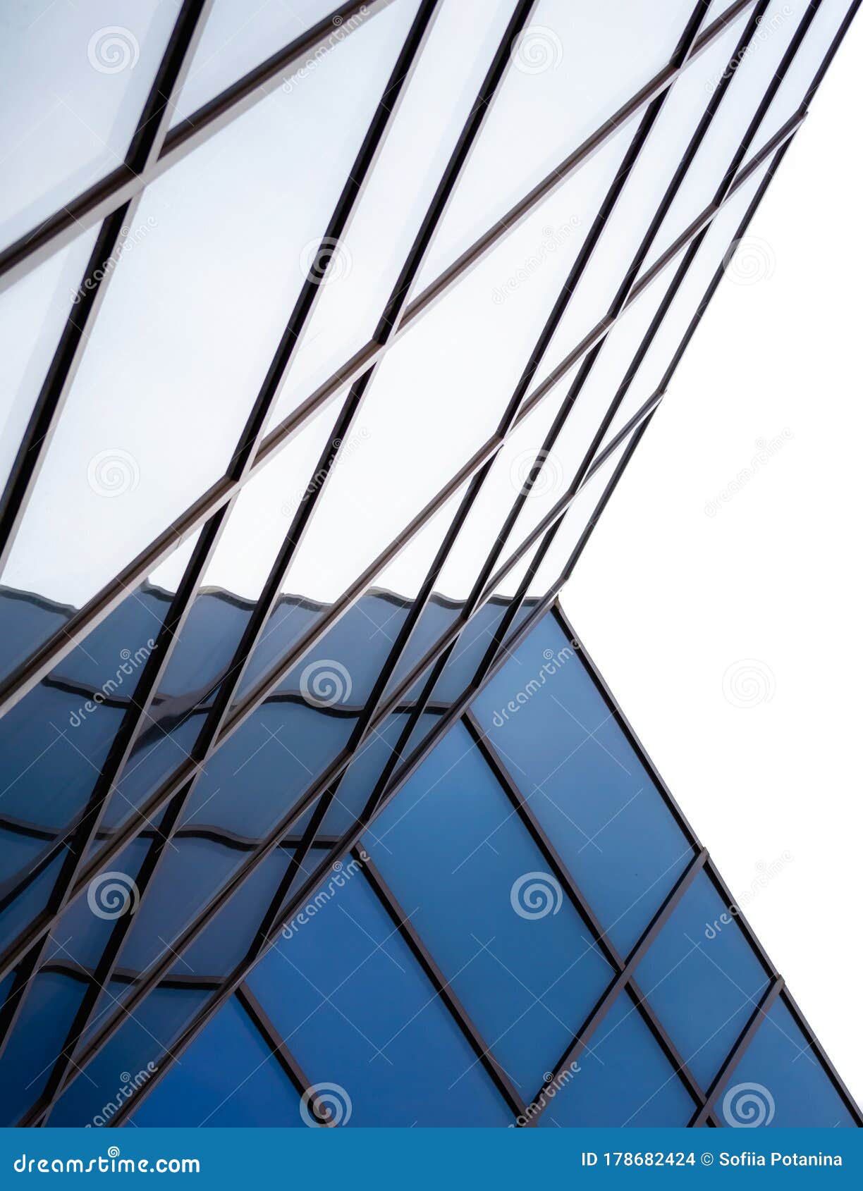 Reflection with Distortion in the Window of a Modern Tall Building ...