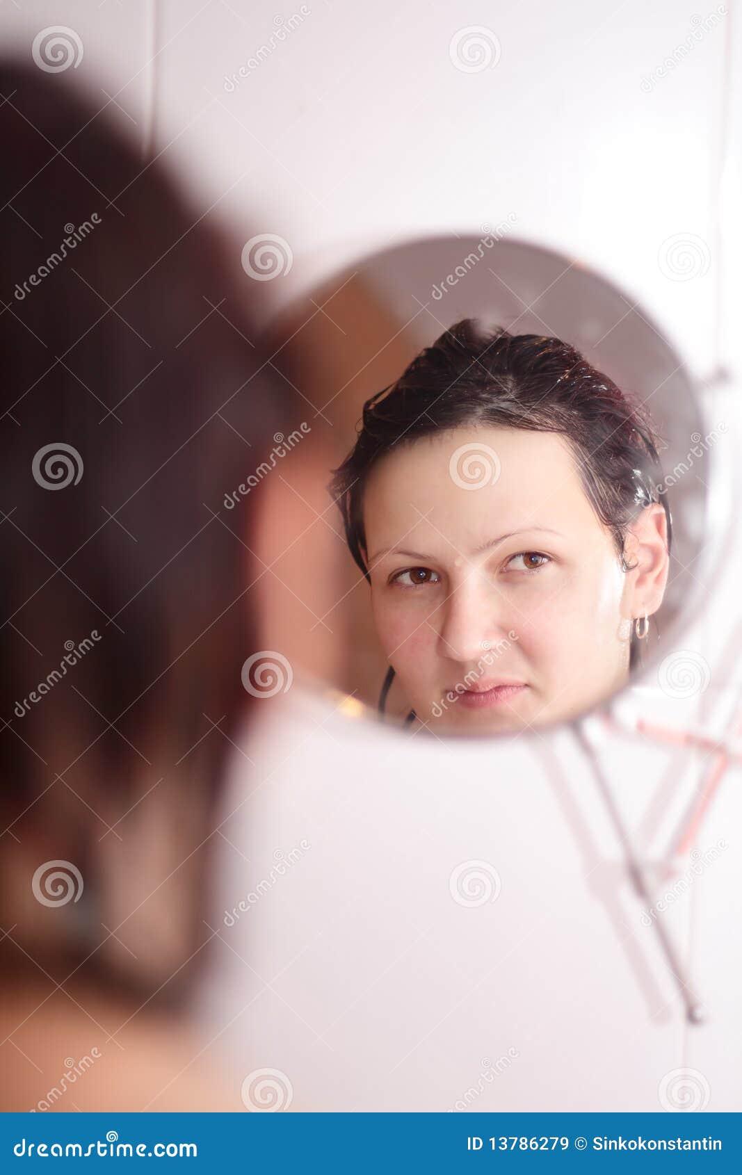 Reflection of the face stock image. Image of mirror, background - 13786279